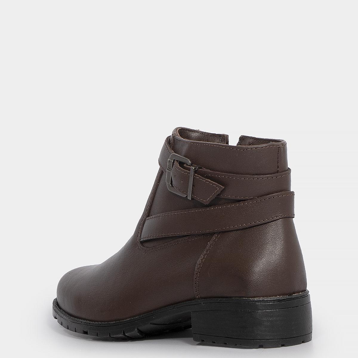 Ankle Boot Café Fivela Transpassada